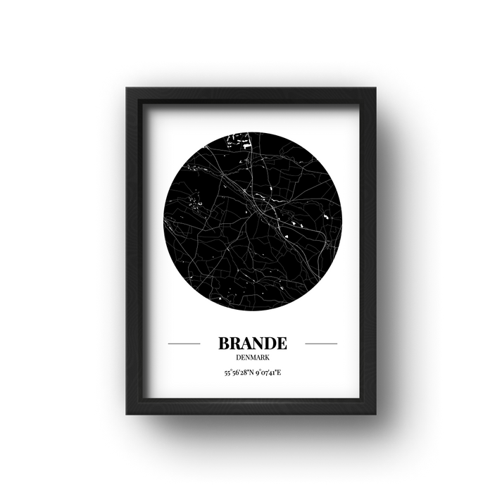 城市地圖海報 - 布蘭德 Brande , 丹麥 Denmark – 立普選畫館 Leaps Poster